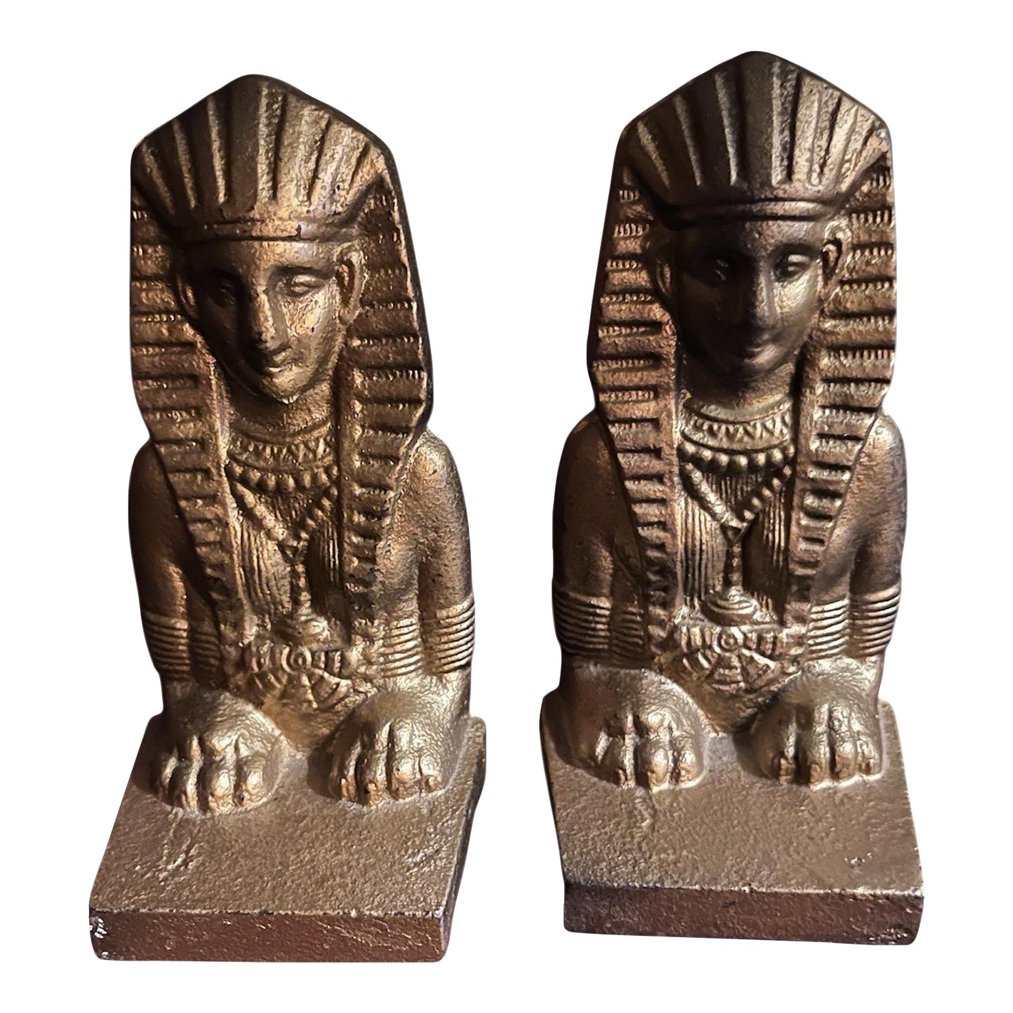 1980s King Tut Egyptian Style Themed Gold Cast Iron Bookends- a Pair ...
