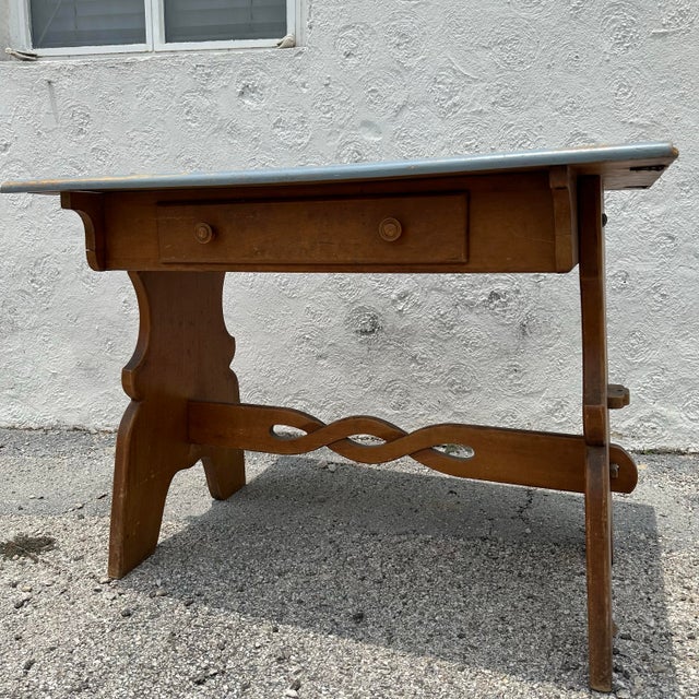 Mid 20th Century Vintage Wooden Library Desk | Chairish