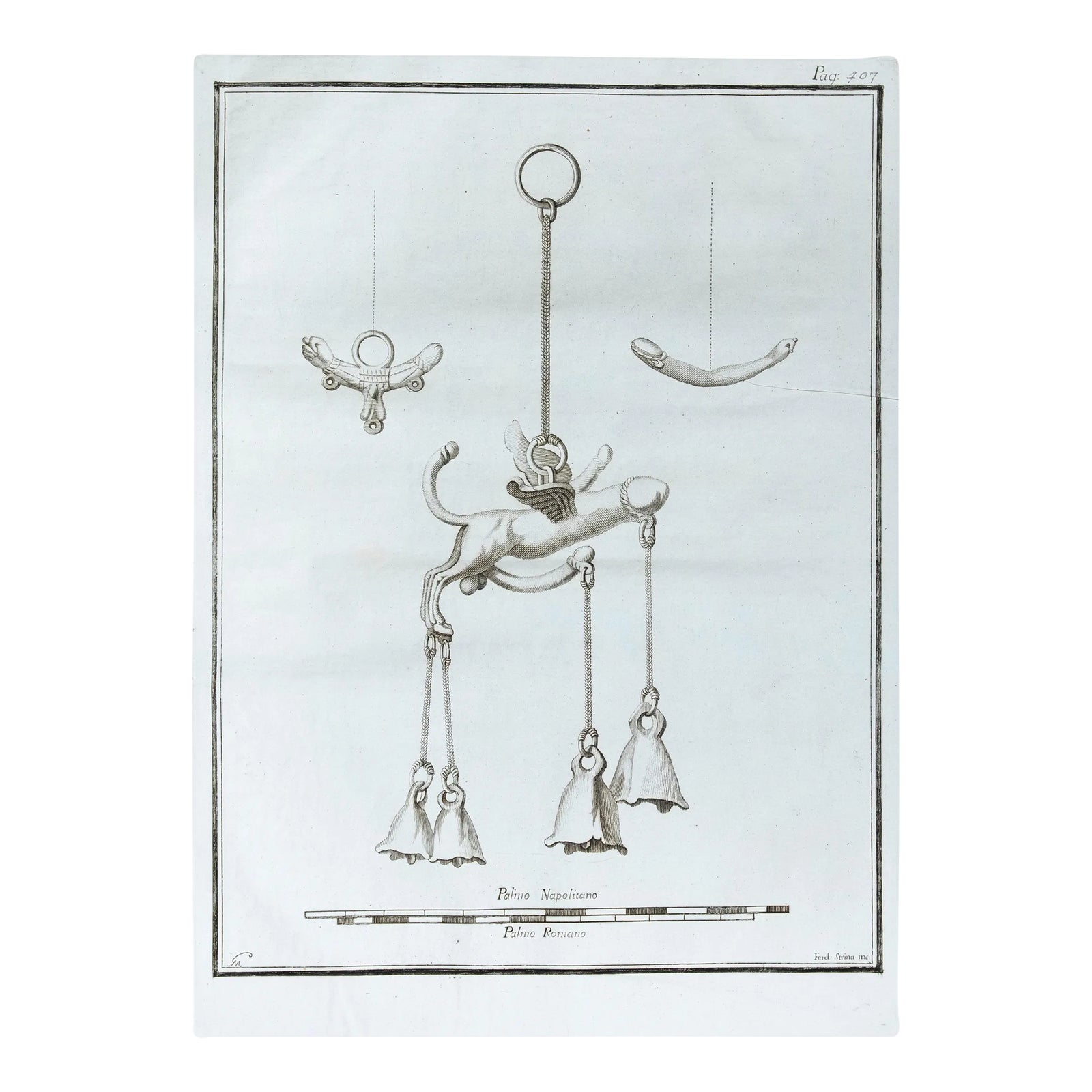 Phallus Fascinum in Ancient Roman Religion, 18th-Century, Original ...