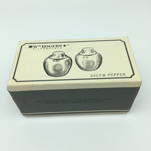 Vintage Wm Rogers Silverplate Salt & Pepper Shakers With the Box | Chairish