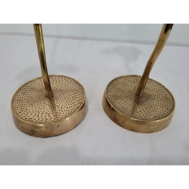 Vintage Brass Metal Parrot on Stand Sculptures - A Pair | Chairish