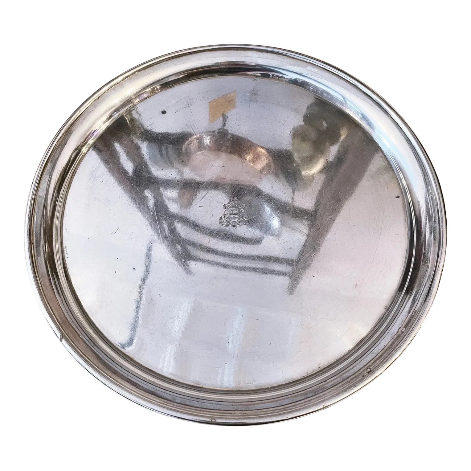Vintage Silver Plated Serving Tray From the Ritz Hotel in Lisbon | Chairish