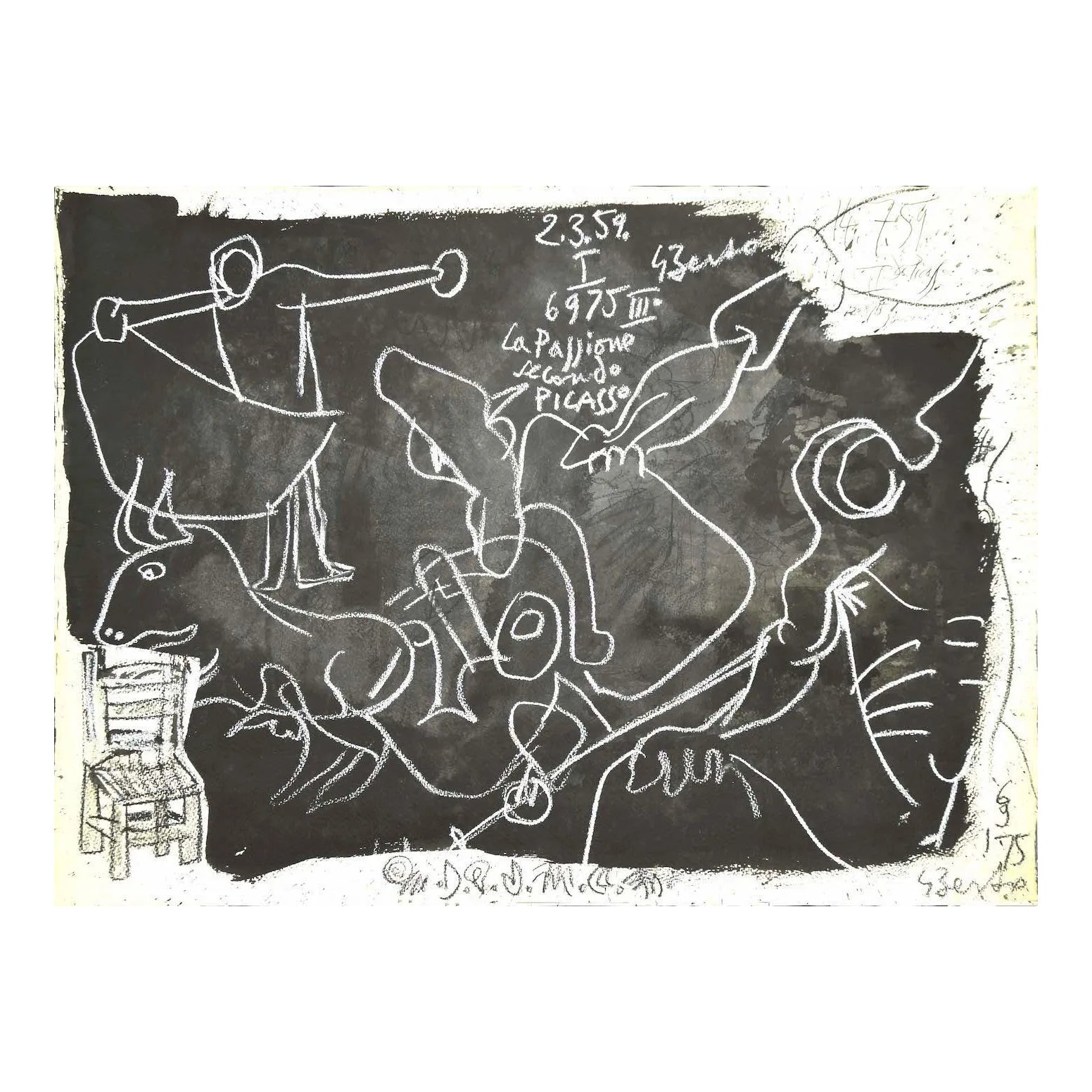 Gian Paolo Berto, Homage To Picasso, Mixed Media, 1975 | Chairish