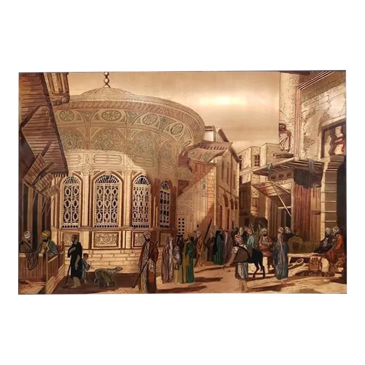Vintage El Shami Egyptian Engraved/Etched Copper Panel Art Depicting ...
