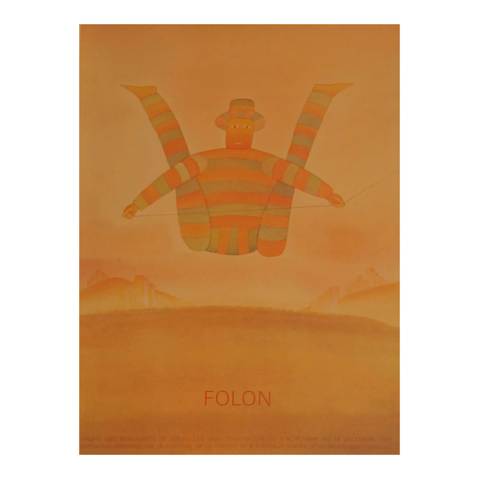 1983 Original Jean Michel Folon French Poster, Palais Des Beaux-Arts De ...