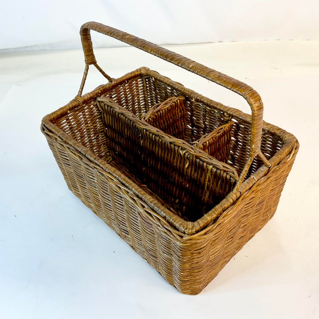 Mid 20th Century Mid-Century Boho Chic Arts & Crafts Wicker Table ...