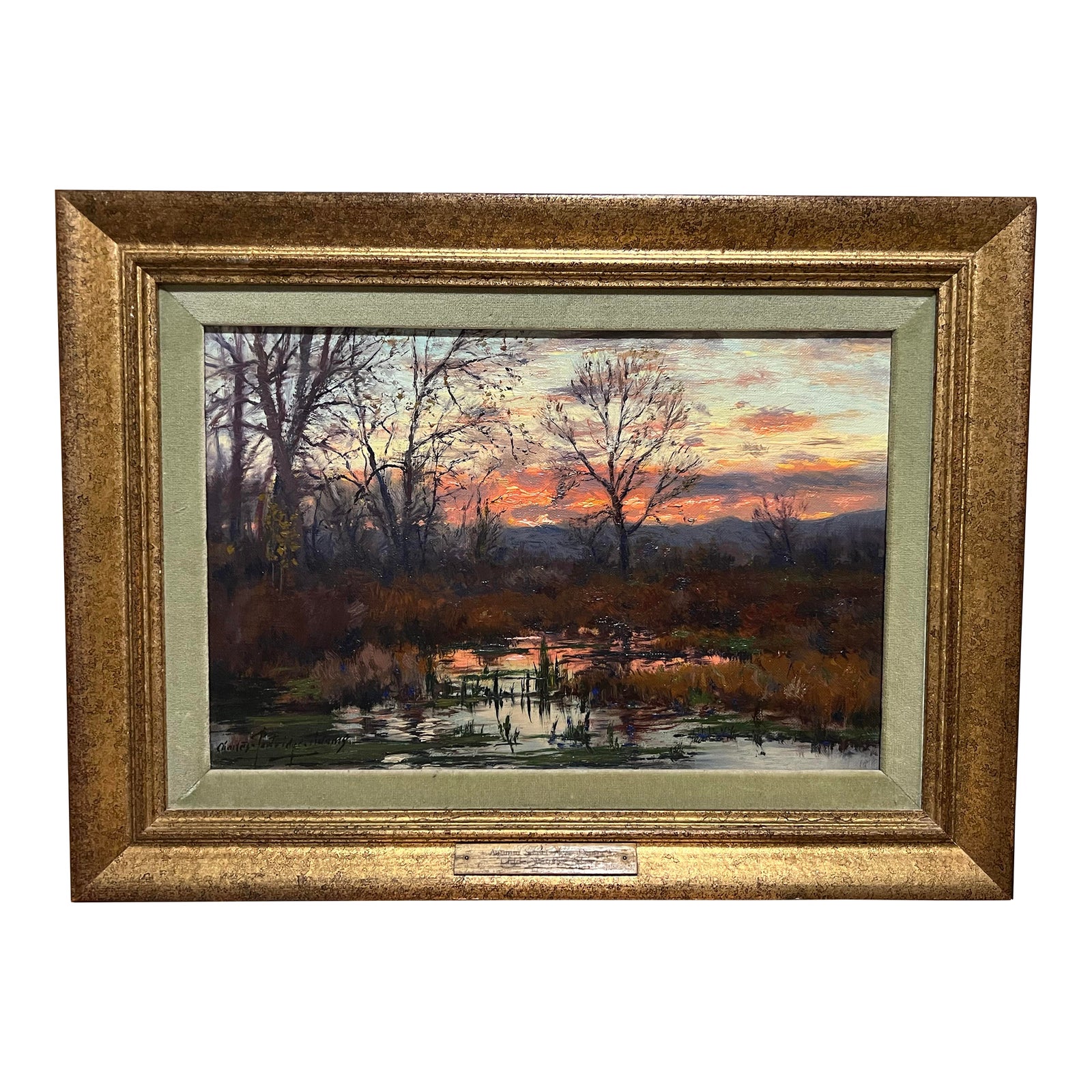 Charles Partridge Adams “Autumn Sunset Near Denver” Signed Original Oil ...