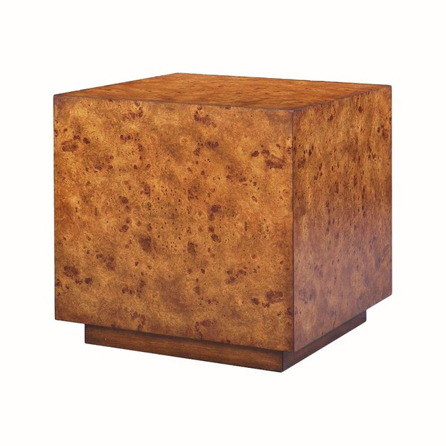Modern Burl Cubist End Table | Chairish