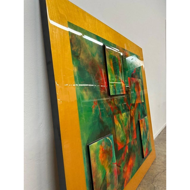 1980s 3D Lacquer Art on Wood Signed by Artist | Chairish