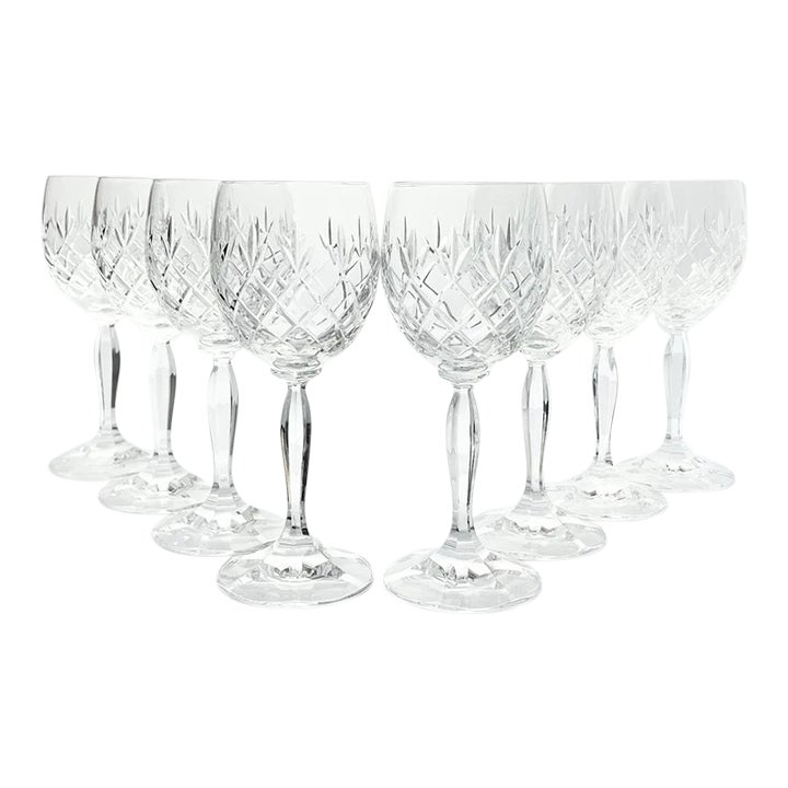 1990s Schott-Zwiesel “Wessex” Set of 8 Crystal Wine Glasses | Chairish
