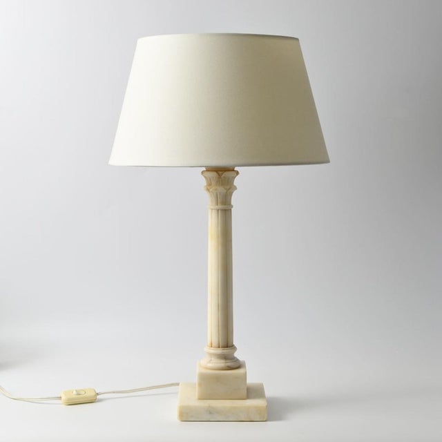 Alabaster Column Table Lamp from G. Bessi Volterra, 1950s | Chairish