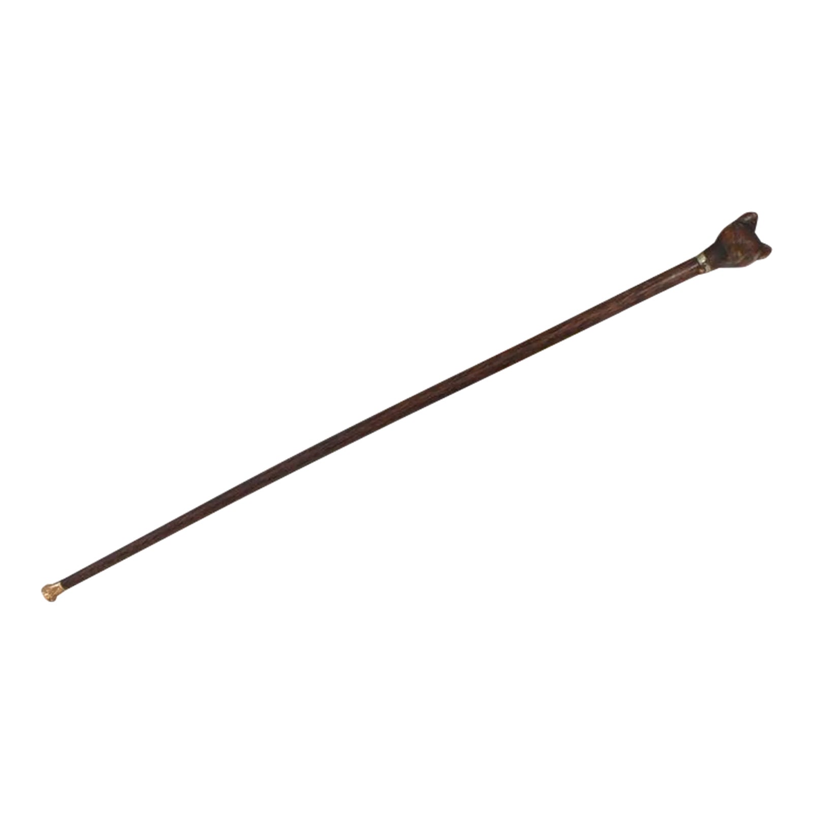 Antique Zoomorphic Cat Victorian English Walking Stick With Cat's Head ...