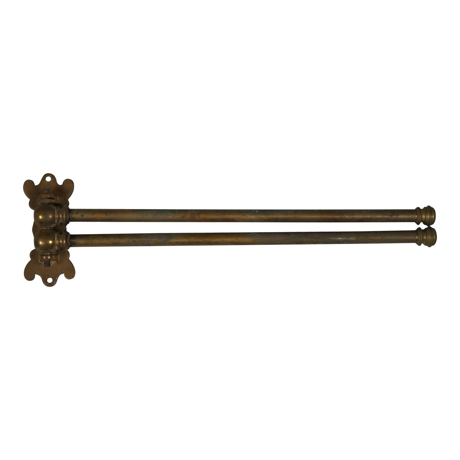 Antique Victorian Brass 2 Arm Drying Rack Towel Swing Bar Rod Laundry ...