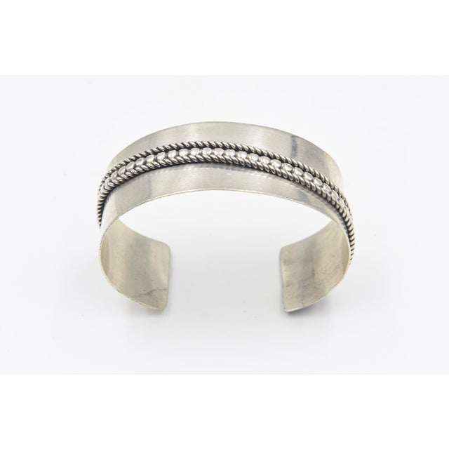 Native American Navajo Sterling Silver Cuff Bracelet by Tom Hawk | Chairish