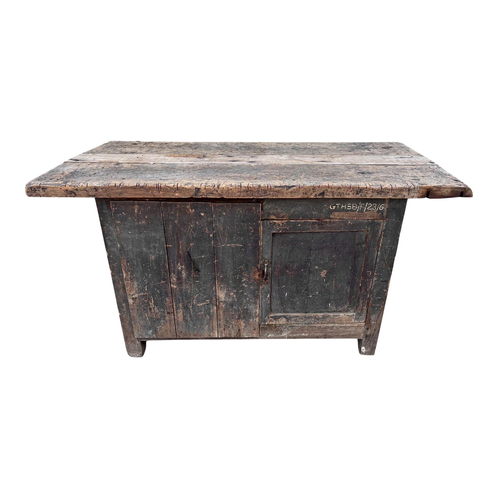 Early 20th Century Old Antique Factory Work Table | Chairish