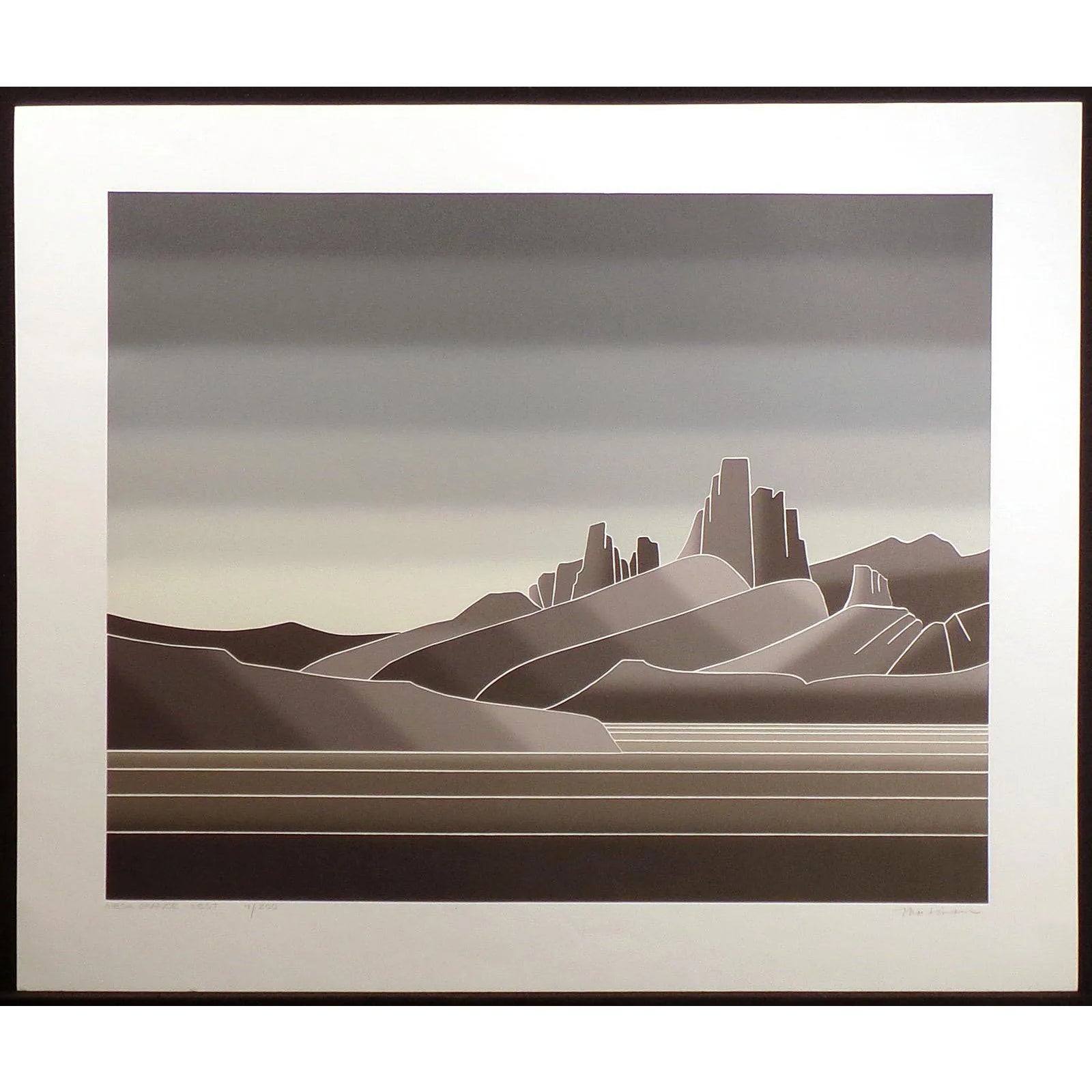 1980s "Mesa Grande West" Abstract Western Landscape Lithograph by John ...