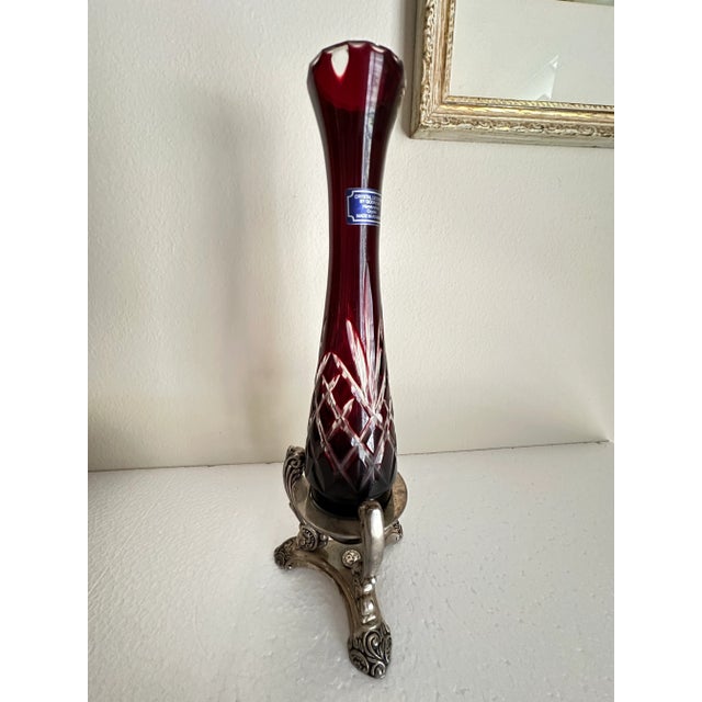 Vintage 1960s Crystal Legends by Godinger Crystal Ruby Red Cut to Clear ...