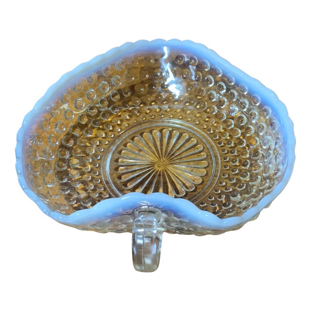 1940s Fenton French Blue Hobnail Candy Dish | Chairish