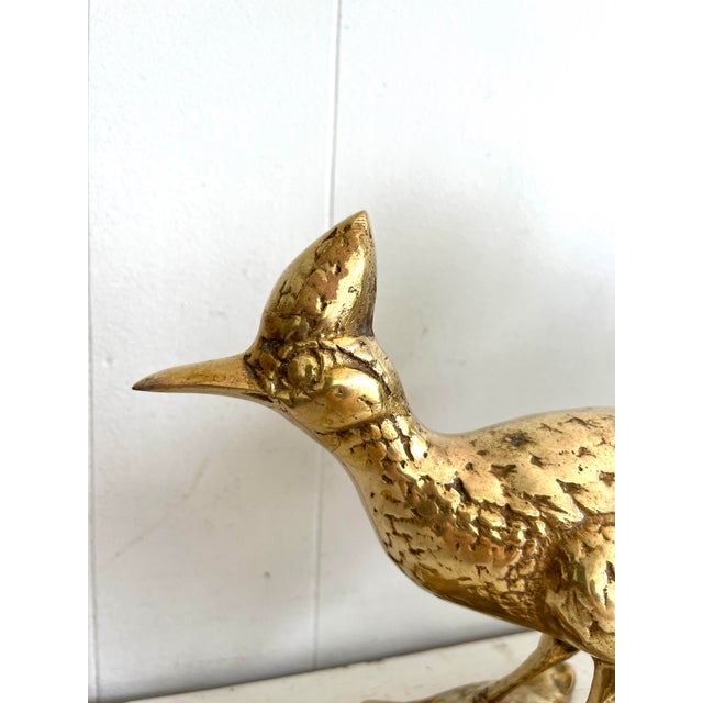 1970s Vintage Brass Roadrunner Doorstop | Chairish