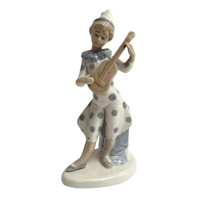 Vintage Porcelain Pierrot Figurine, 1970s | Chairish