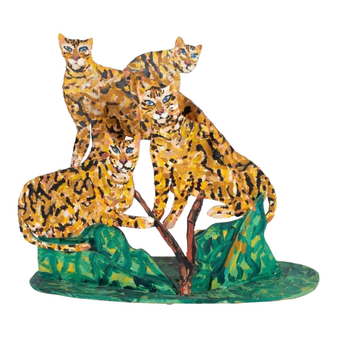 Hunt Slonem Ocelot Sculpture 1998 | Chairish