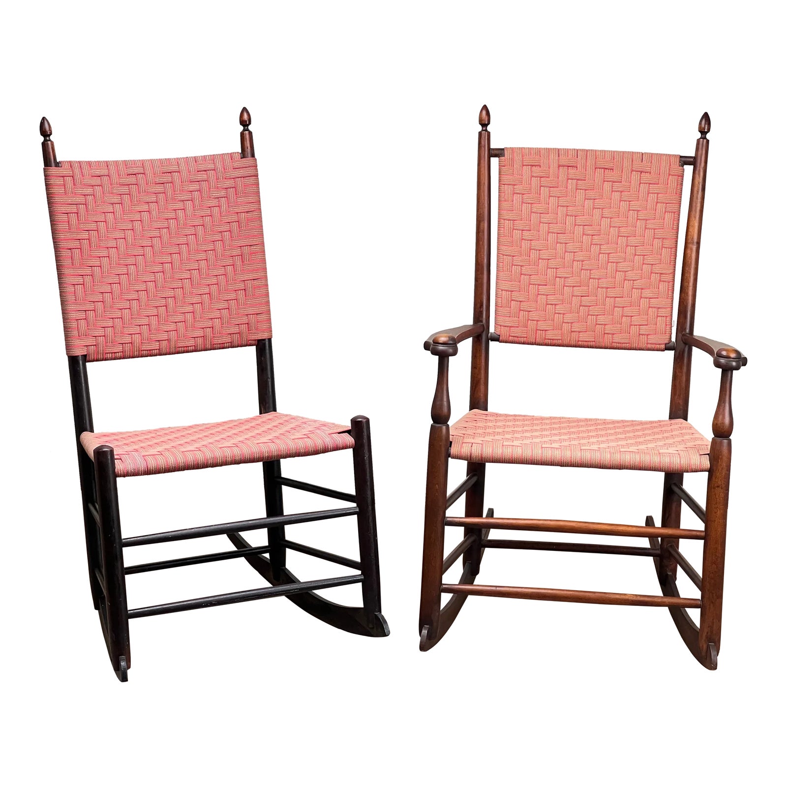 1980s Vintage Pair of Mt. Lebanon No. 3 Tape Seat Shaker Rockers | Chairish