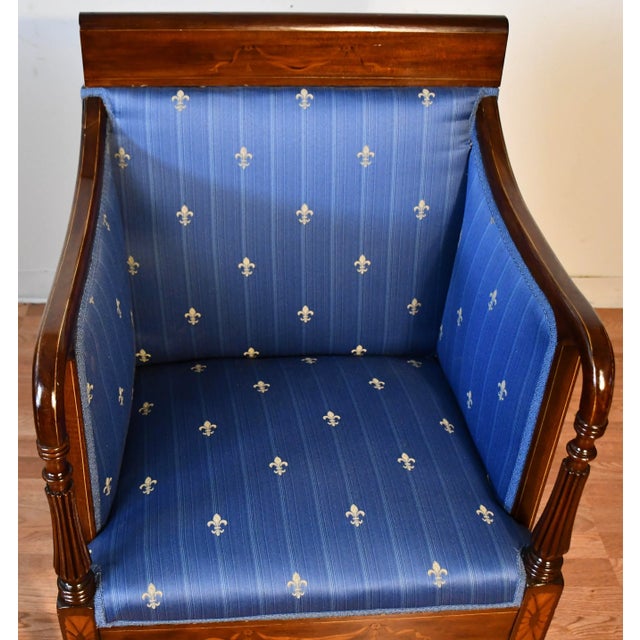1910s Antique English Hepplewhite Mahogany Inlaid Spring-Seat Living ...