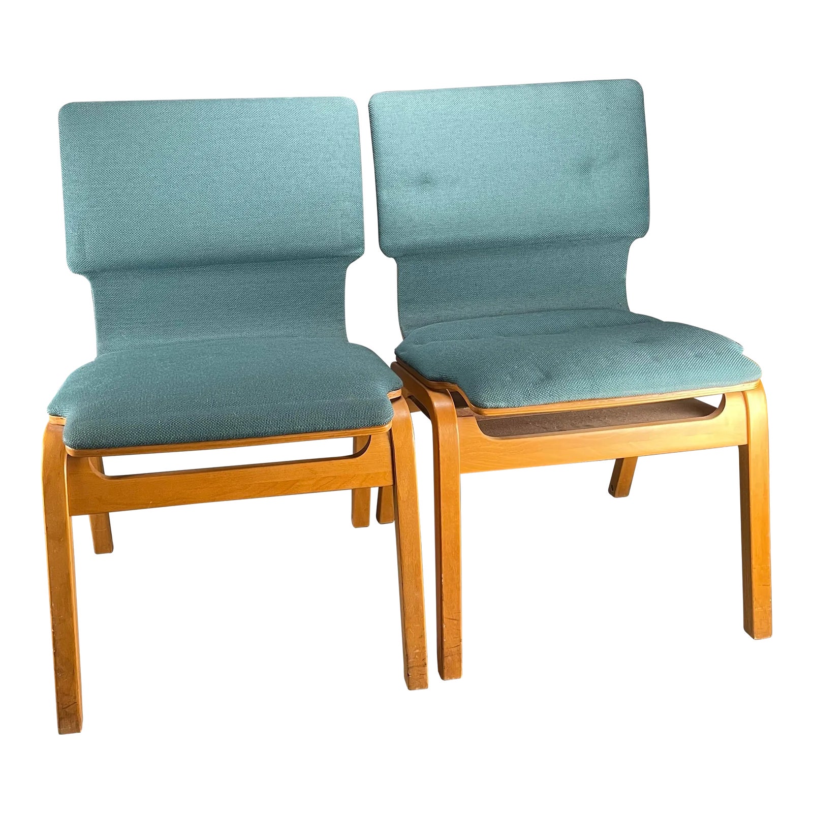 Vintage 1994 Sauder Worship Chair Bent Plywood with Teal Cloth ...