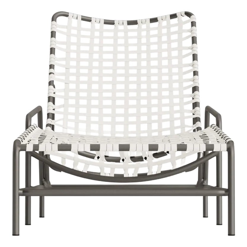 Brown Jordan Kantan Aluminum Vinyl Chaise Lounge, Mica frame with White ...