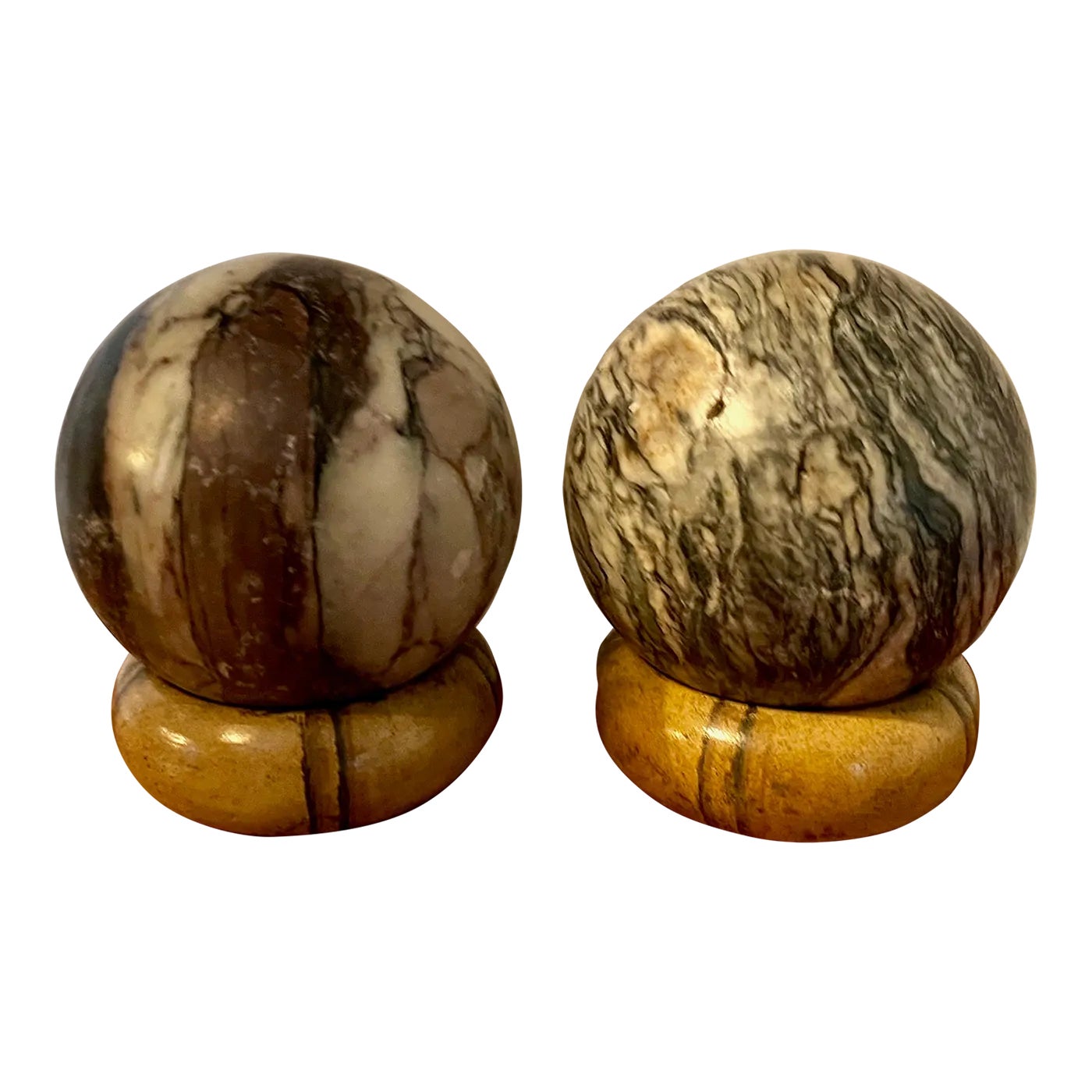 Antique 19th Century French Grand Tour Carved Hard Stone Marble Spheres ...