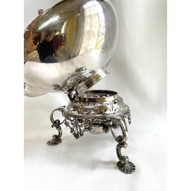19th Century Silverplate Tilting Teapot With Stand & Burner- 2 Pieces ...