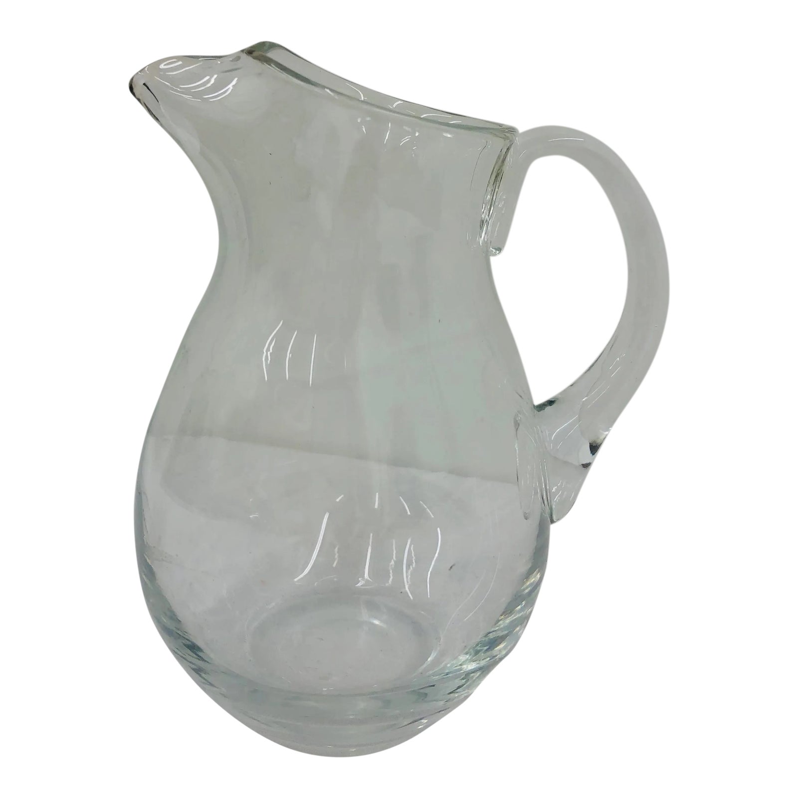 Vintage Glass Pitcher Vase | Chairish