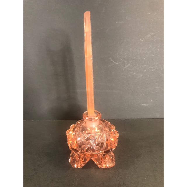 Art Deco Perfume Bottle, Pink Color Cut Glass. Czechoslovakia, Circa ...