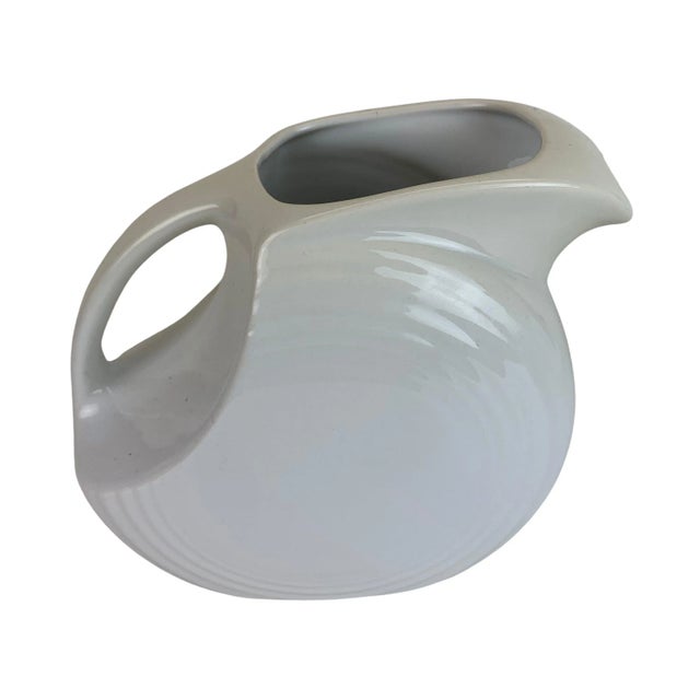 Fiestaware White Disc Pitcher | Chairish