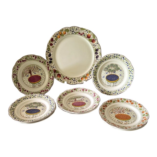 1990s Gien Tarte Plates and Large Tarte Dish Created by Marie-Pierre ...