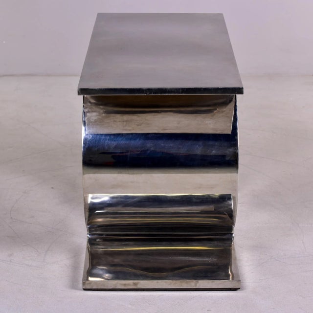 Vintage French Inox Steel Sculptural Console | Chairish