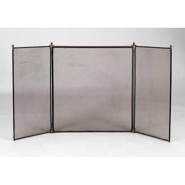 Late 20th Century Three-Panel Folding Fire Screen | Chairish