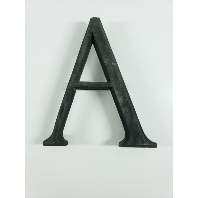 Antique Beveled Edge Cast Aluminum Store Sign Letter a Monogram Initial ...