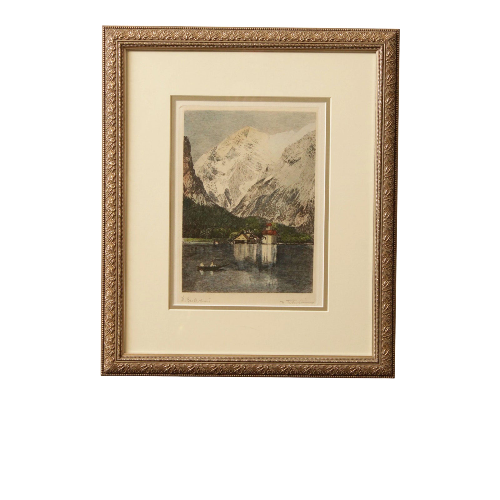 Antique European Mountain Scene, Etching | Chairish