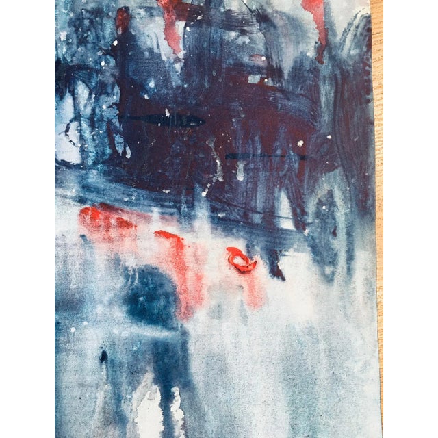 Abstract Landscape Original Painting Rainy Night City Blue by Valeriya ...