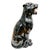 Italian Glazed Ceramic Standing Black Panther Statue | Chairish