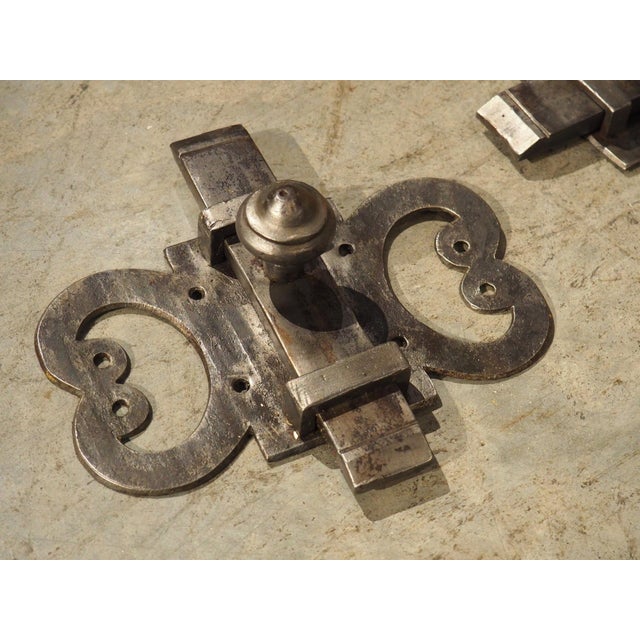 Pair of 19th Century French Cut Steel Slide Latches | Chairish