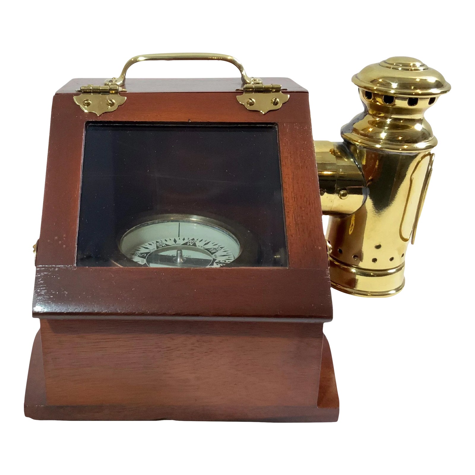 Exquisite Boat Binnacle with Compass | Chairish
