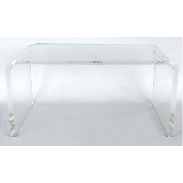 New Custom-Made Lucite Waterfall Table or Bench With Curved Sides ...