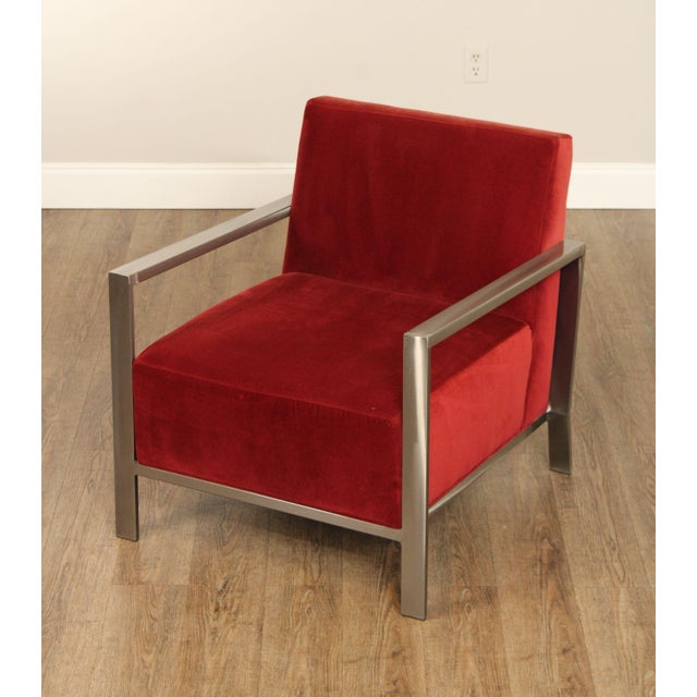 Contemporary Room and Board Zinc Frame Lounge Chair | Chairish