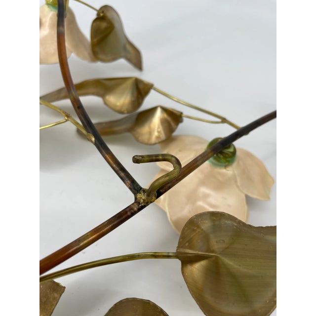 1970's Winifred Cole of California Pink Flowers and Gold Leaves Wall ...