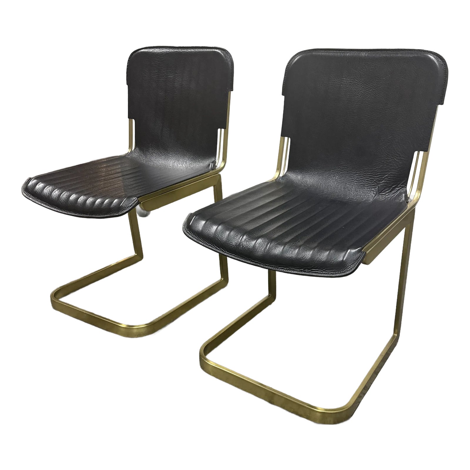 Cb2 Kravitz Design Rake Leather Chairs, a Pair | Chairish