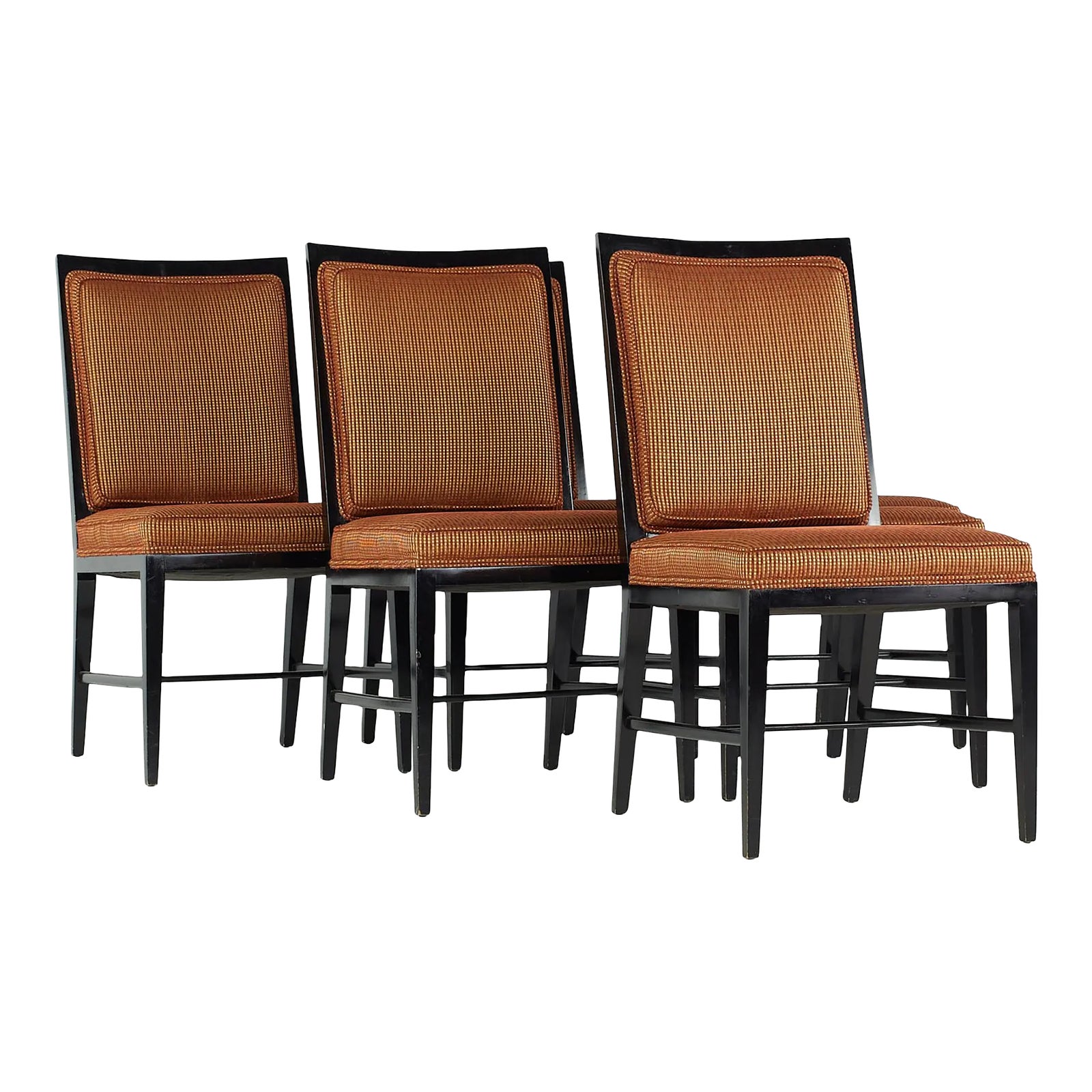 Paul McCobb Style Mid Century Ebonized Dining Chairs - Set of 6 | Chairish