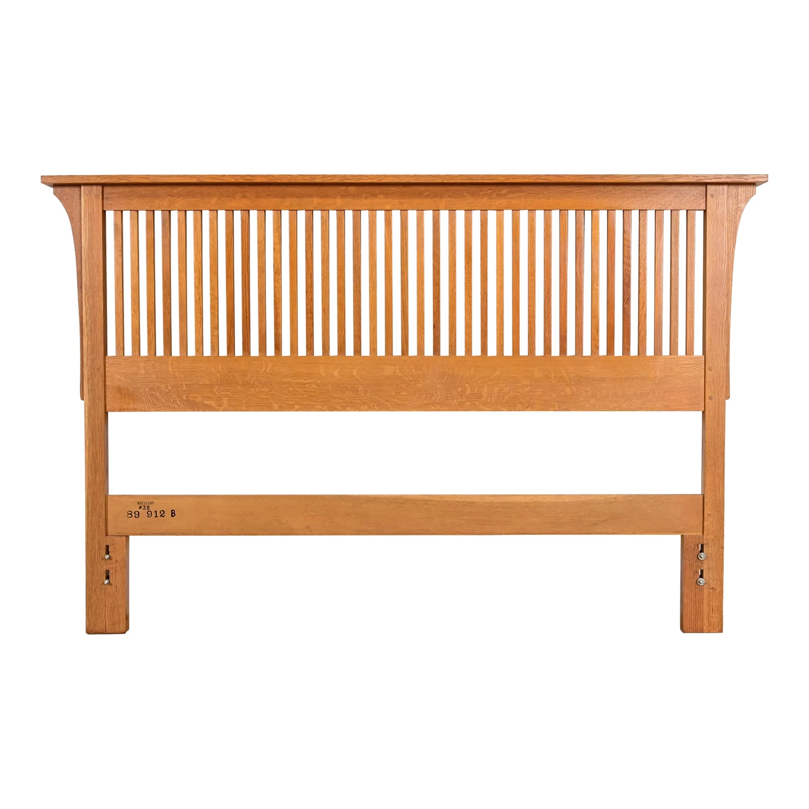 Stickley Mission Oak Arts & Crafts Queen Size Spindle Headboard | Chairish