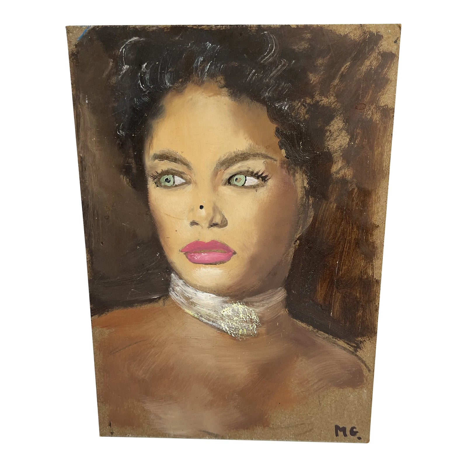 1960s Marc Olivier Gregoire French Portrait Oil Painting of a Woman ...